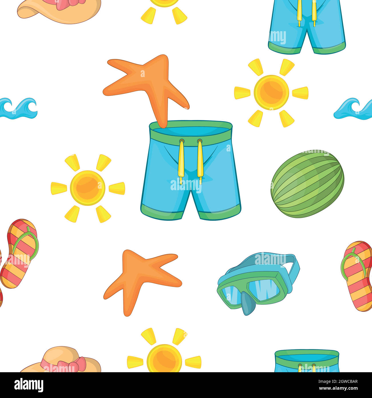 Tropical beach summer pattern Cut Out Stock Images & Pictures - Alamy