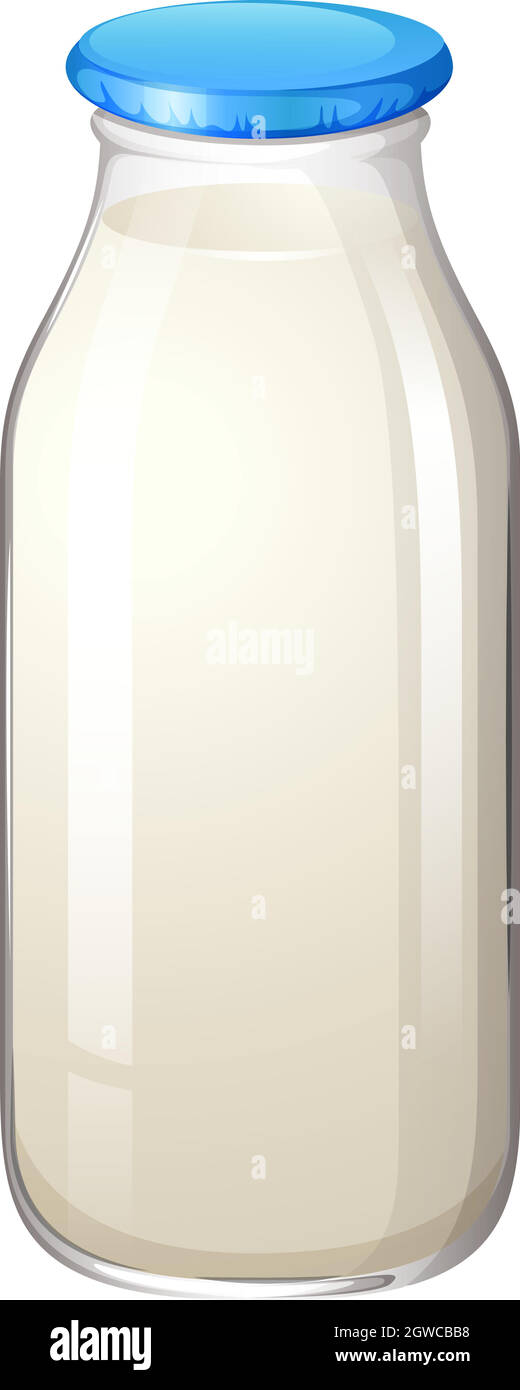 Full fat milk bottle Stock Vector Images - Alamy