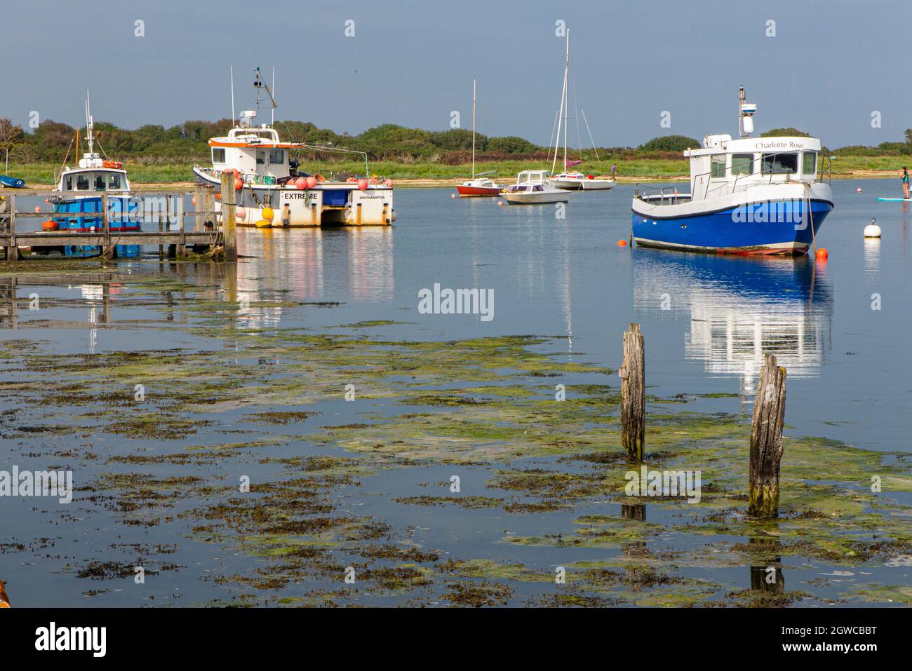 The small harbour at Keyhaven in Hampshire in summer Stock Photo - Alamy