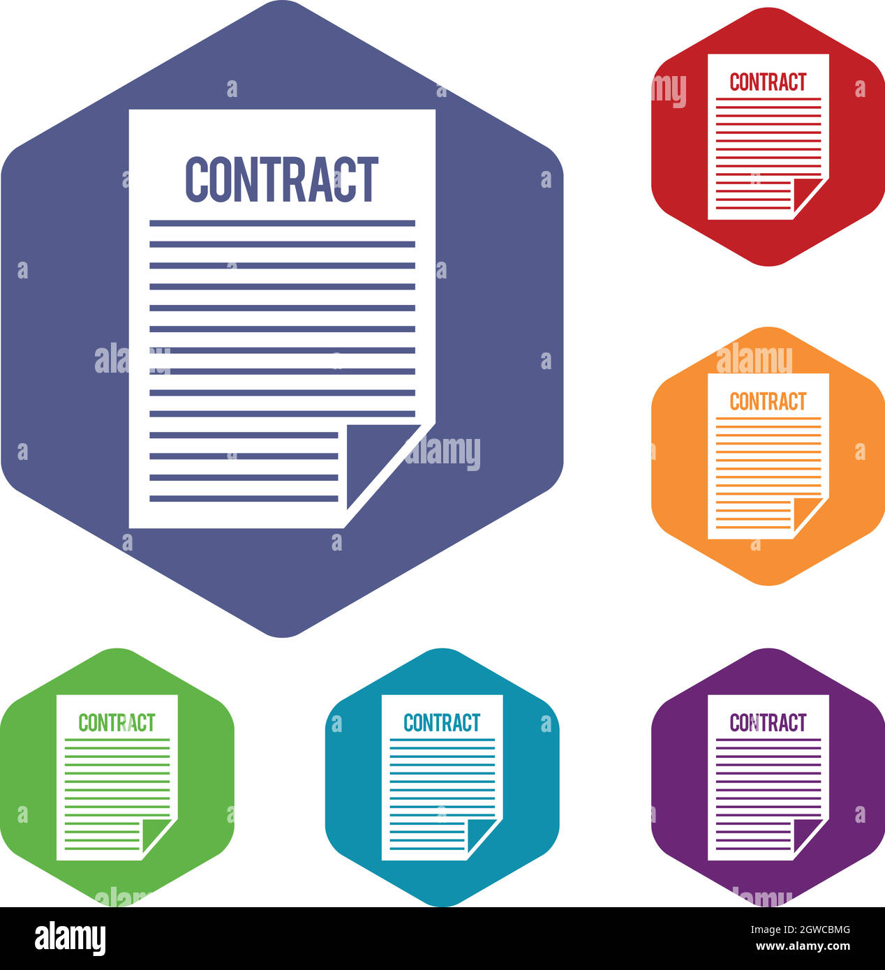 Contract icons set Stock Vector Image & Art - Alamy