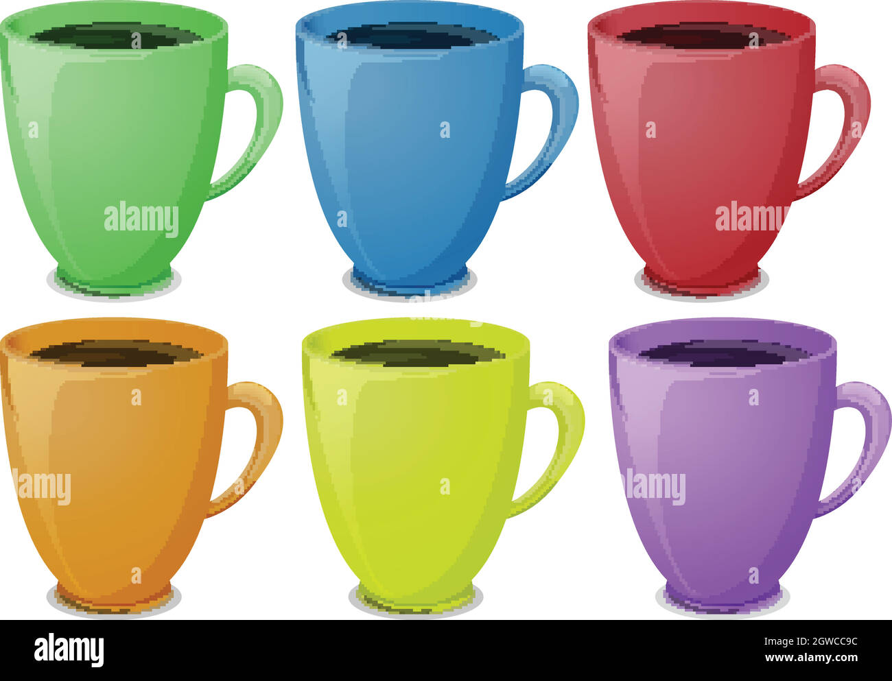 Colorful mugs with coffee Stock Vector Image & Art - Alamy