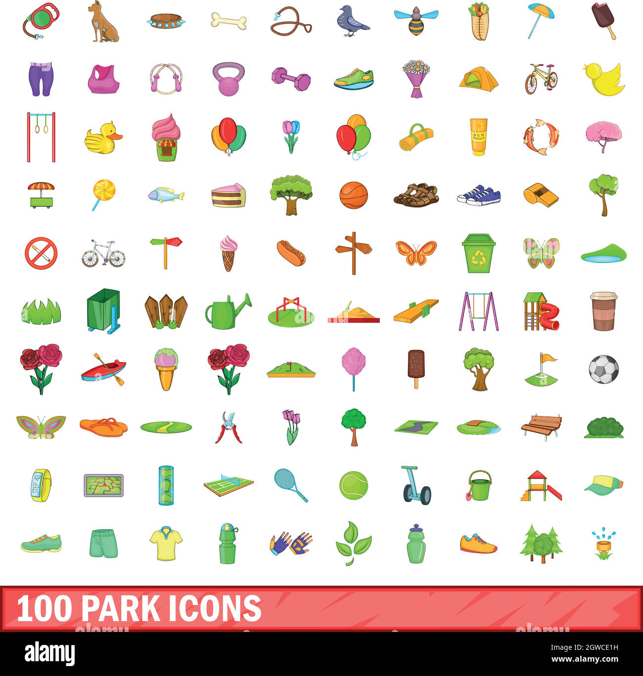 100 park icons set, cartoon style Stock Vector Image & Art - Alamy