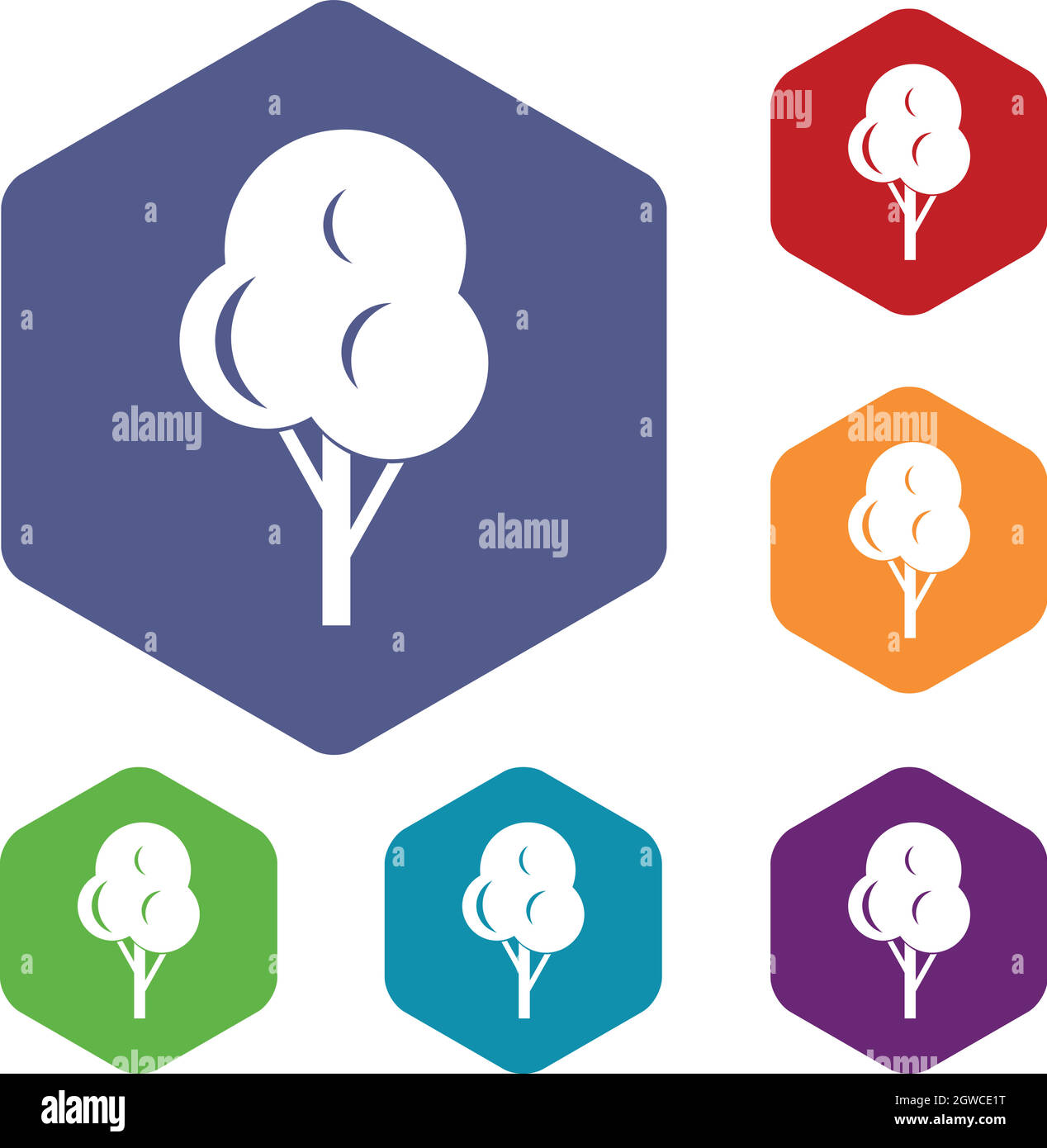 Beautiful deciduous tree Stock Vector Images - Alamy