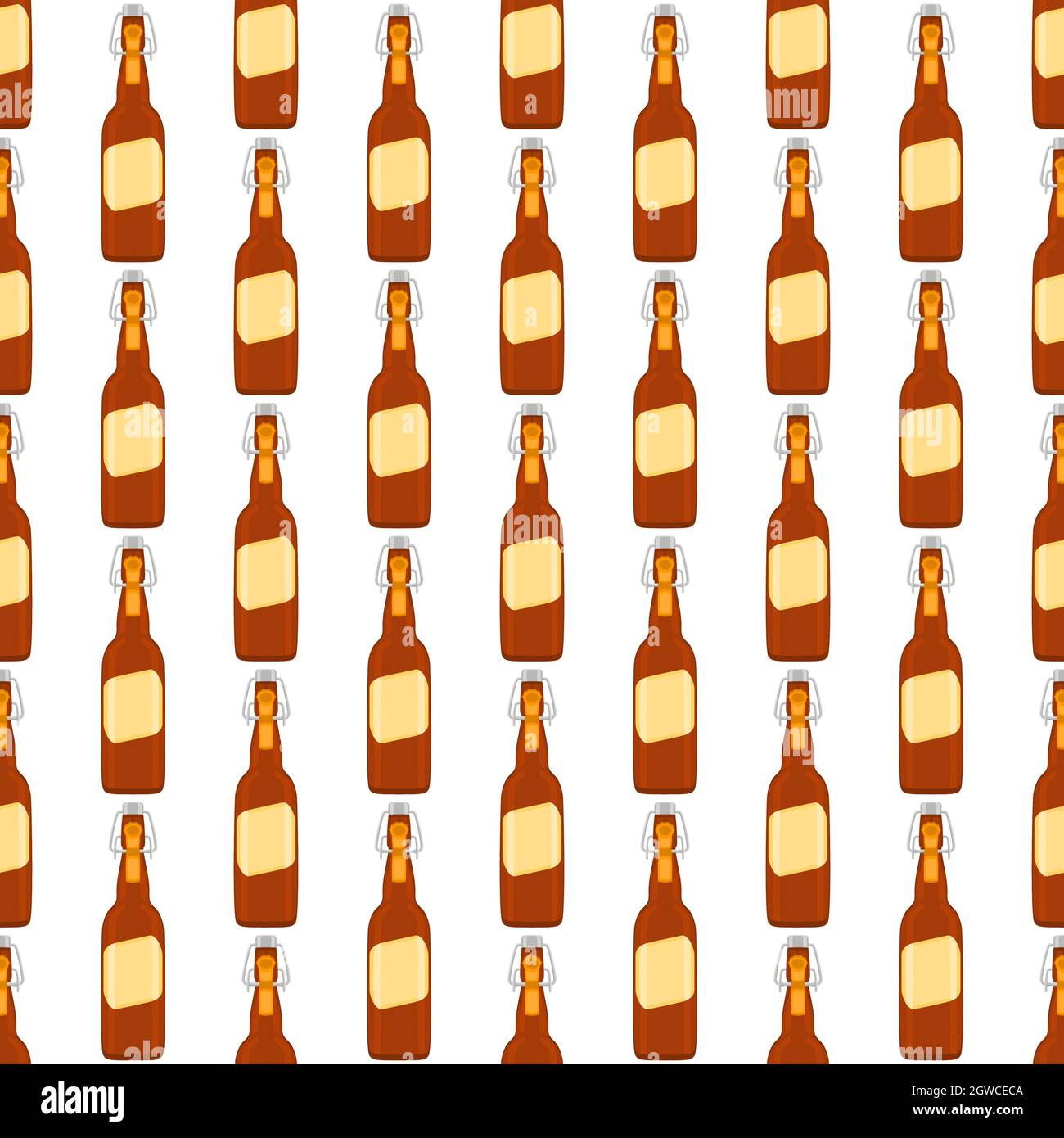 Illustration on theme seamless beer glass bottles with lid for brewery ...