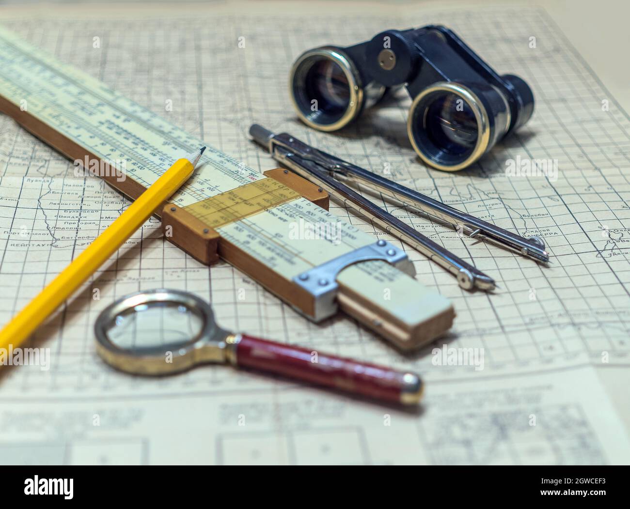 Vintage slide ruler hi-res stock photography and images - Alamy