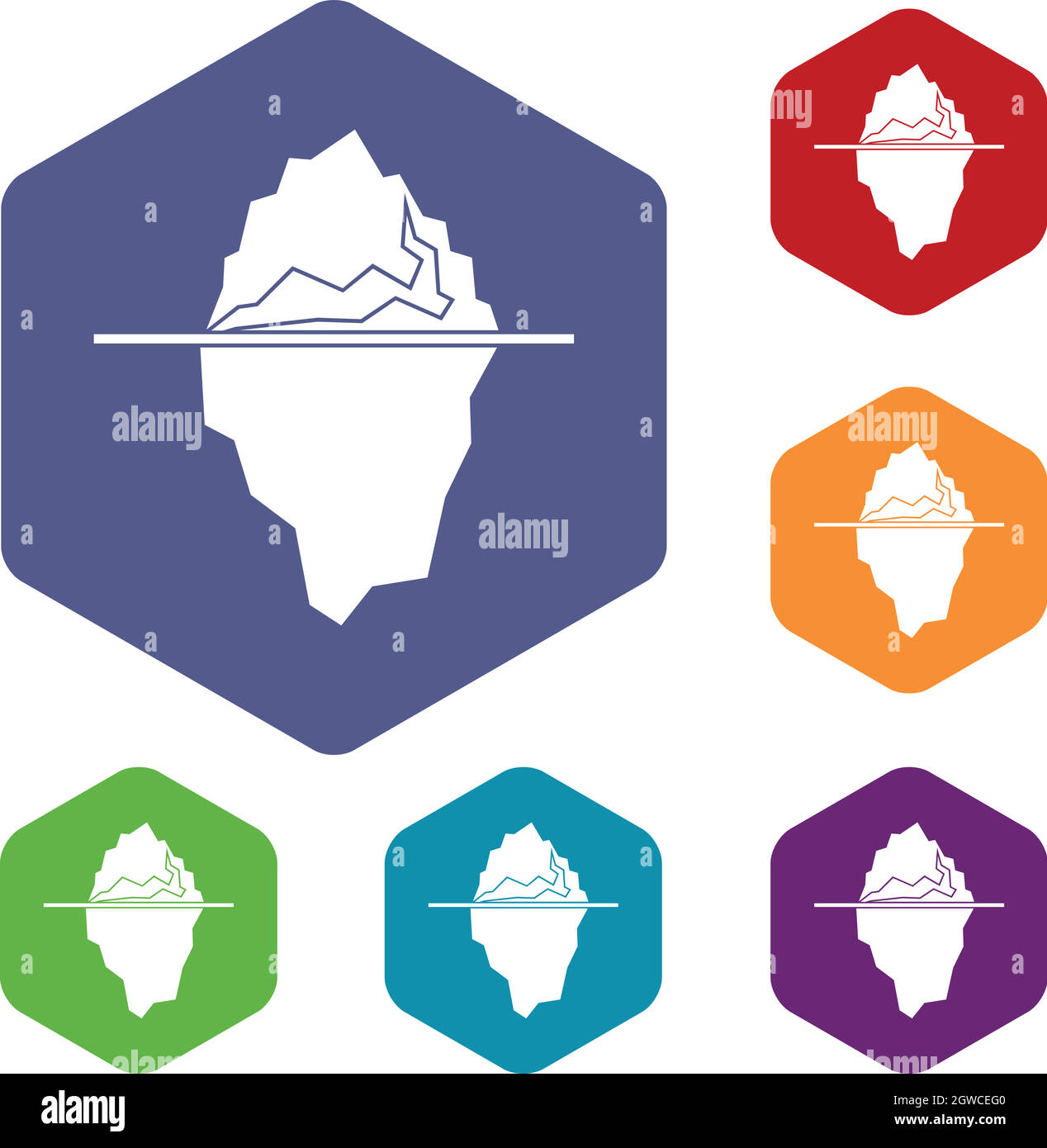 Iceberg icons set Stock Vector Image & Art - Alamy