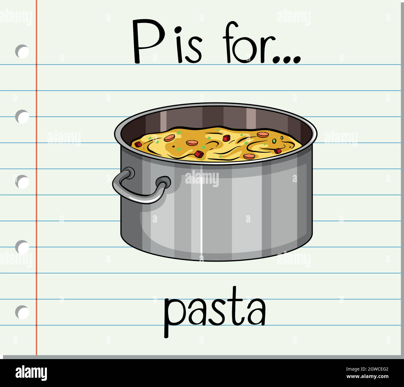 Flashcard letter P is for pasta Stock Vector Image & Art - Alamy
