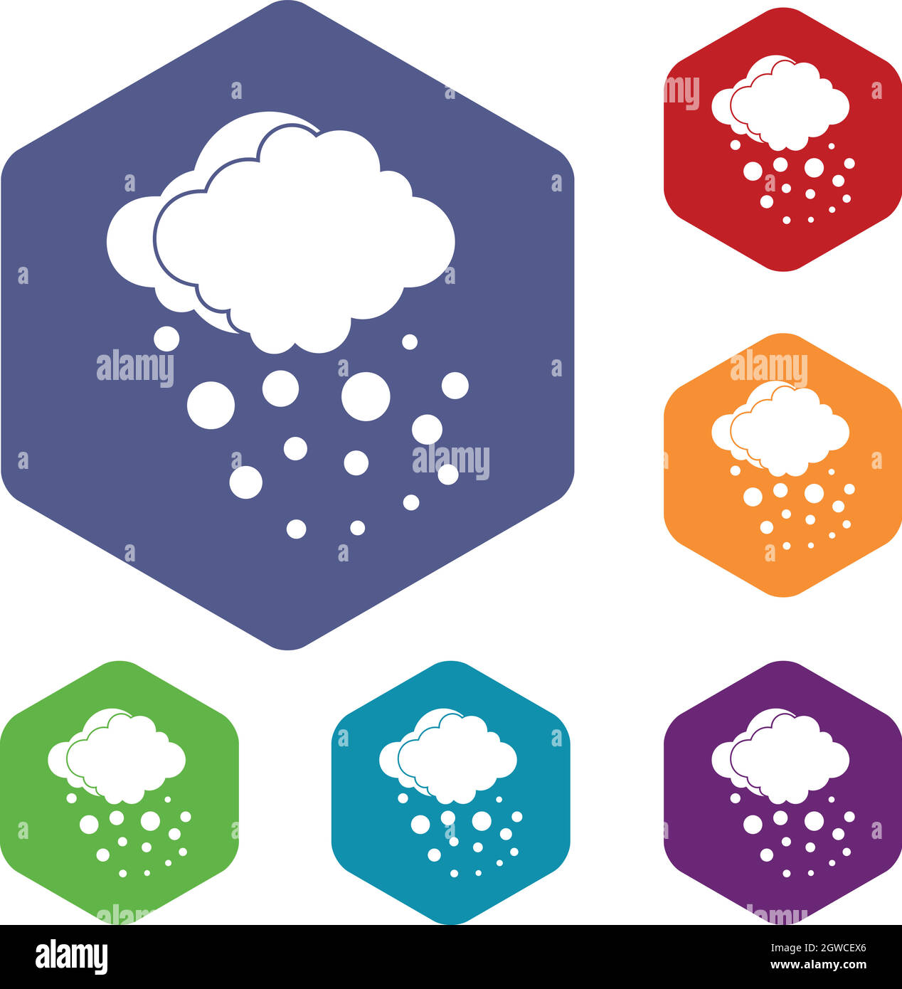 Cloud with hail icons set Stock Vector Image & Art - Alamy