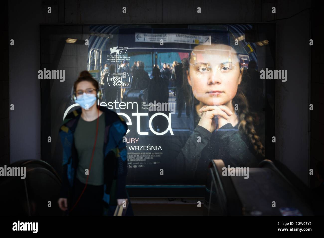 An advertisement for a new documentary on climate activist Greta ...
