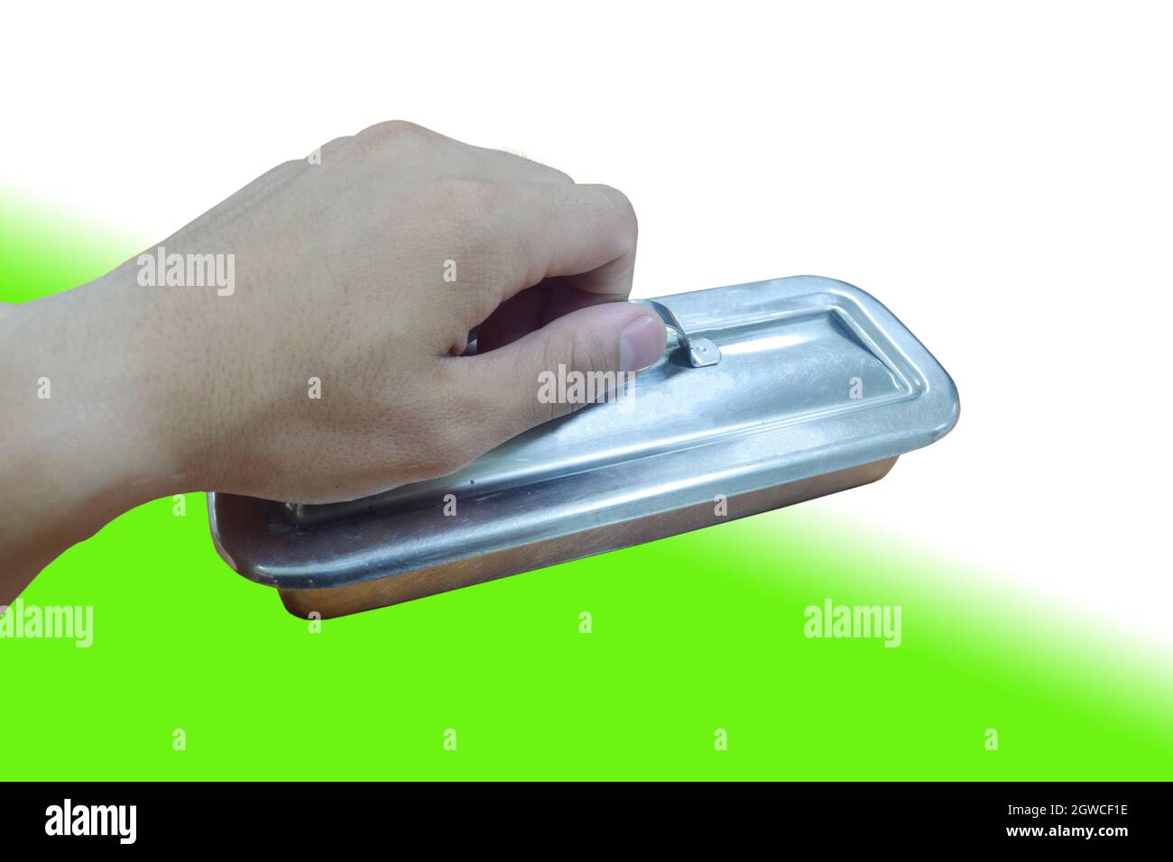 Close-up Of Person Opening Tray Injection Medical Device Against White ...