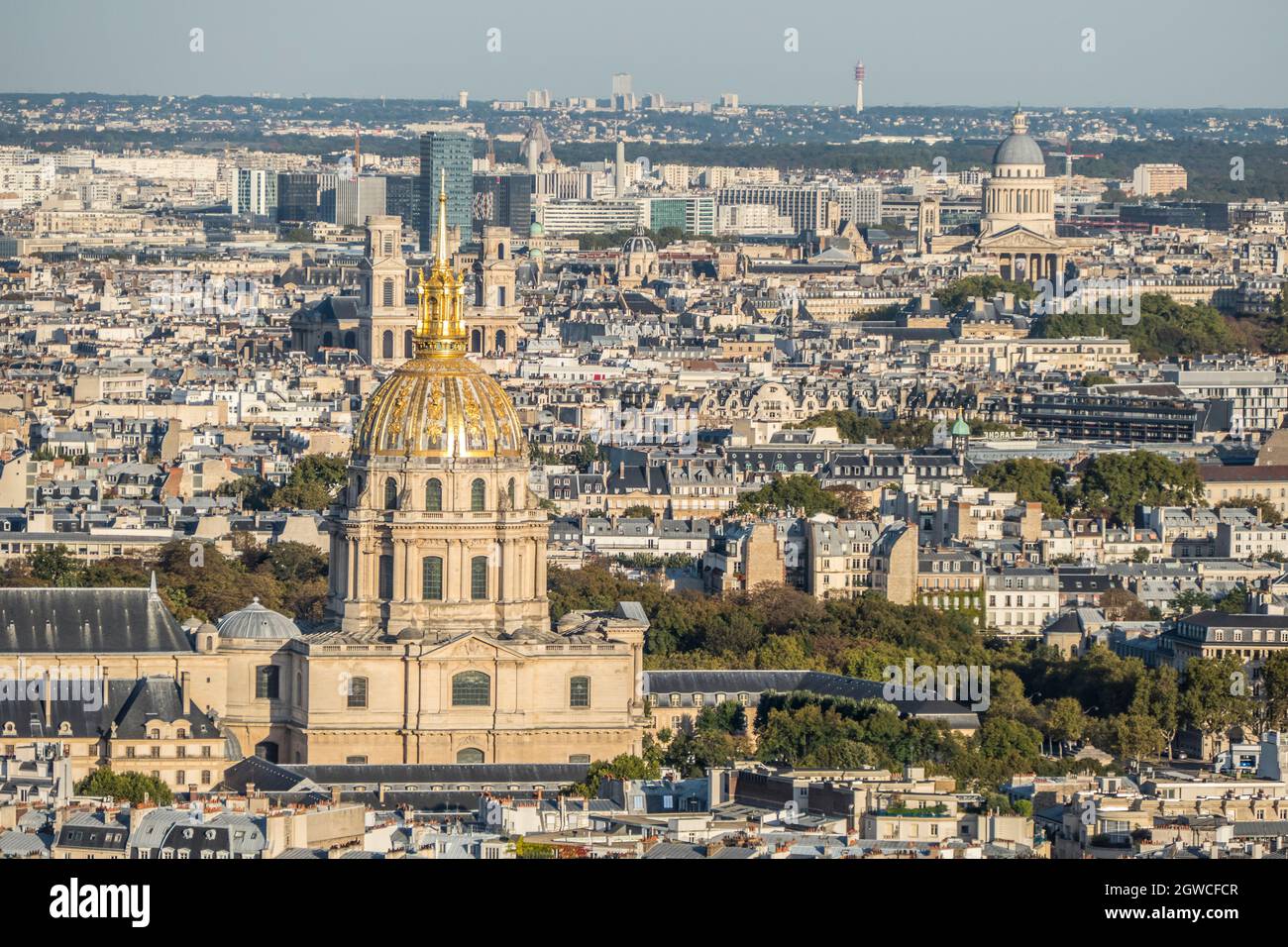 Aerial View Of The Golden Dome Of The Les Invalides Stock Photo - Alamy