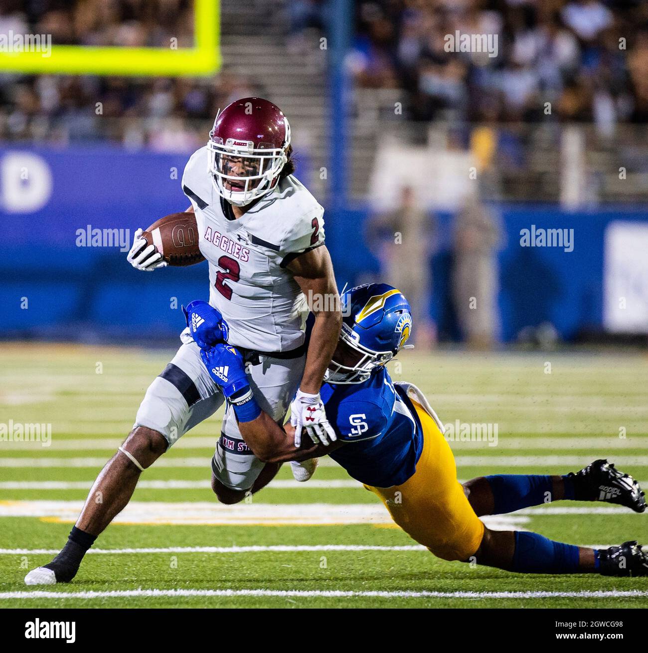 October 02, 2021, San Jose, CA New Mexico State wide receiver Isaiah ...