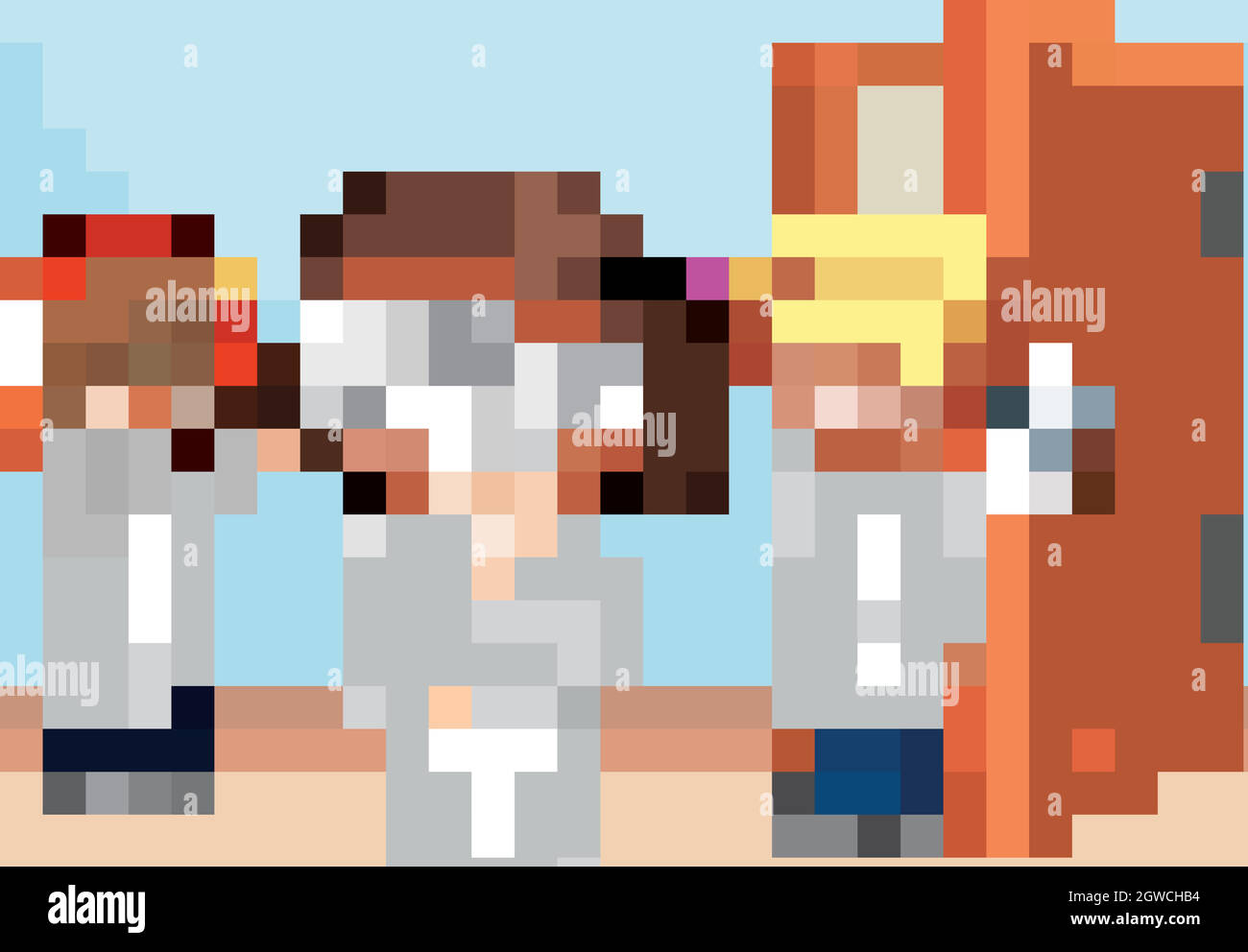 Classroom scene with three students inside Stock Vector Image & Art - Alamy