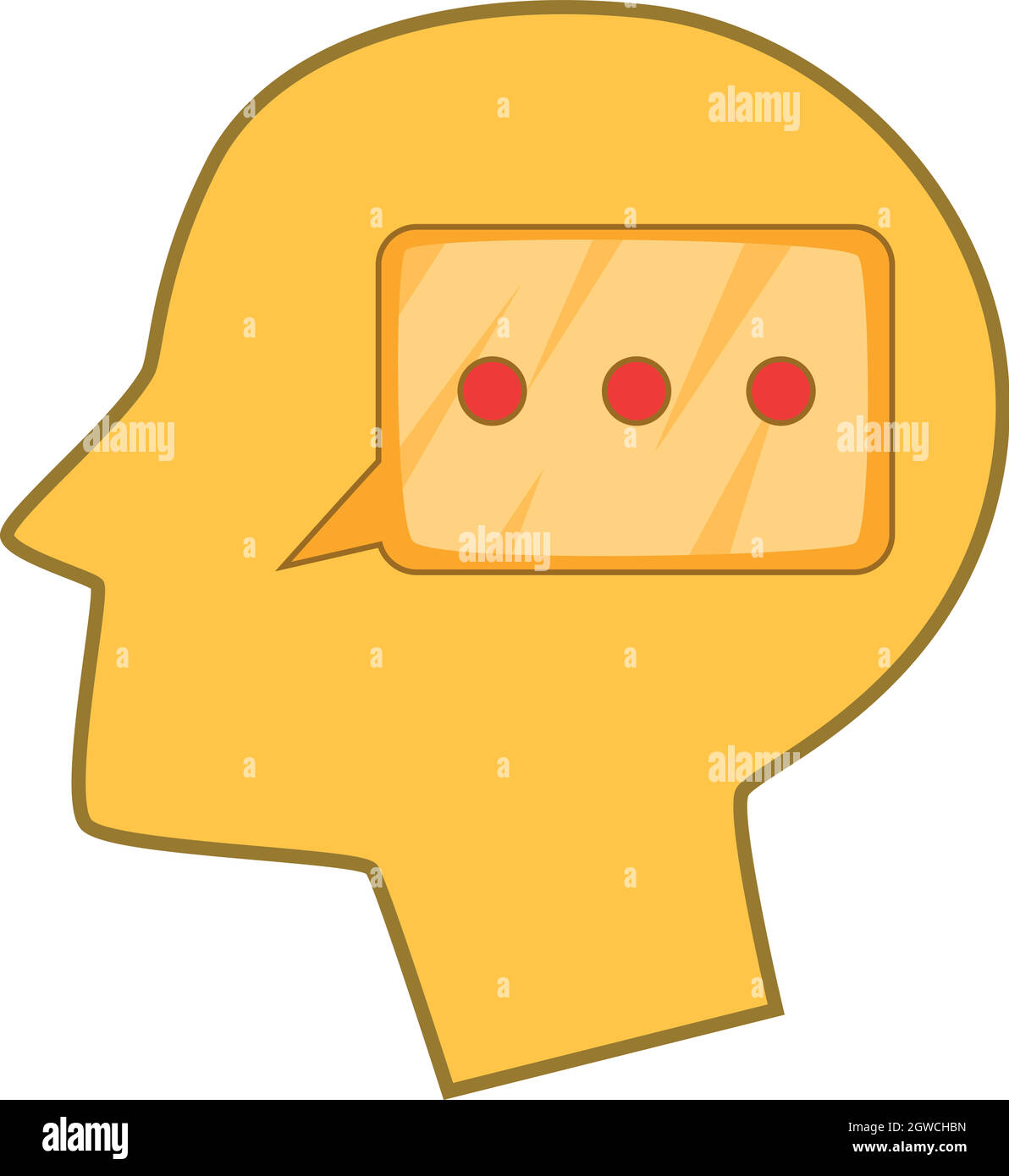 Profile head idea bubble thought Stock Vector Images - Alamy