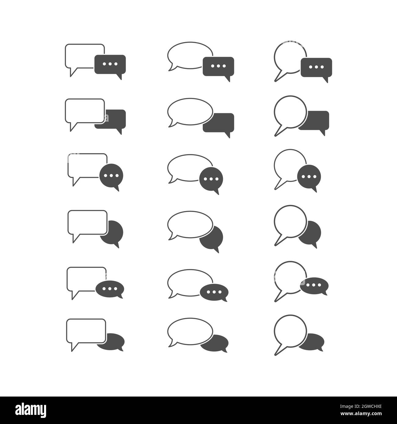 set of chat speech icons, a speech bubble. Flat design Stock Vector ...