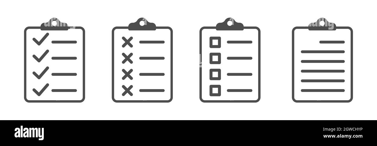 set of document icons. A document icon with text, a tick, a cross and a ...