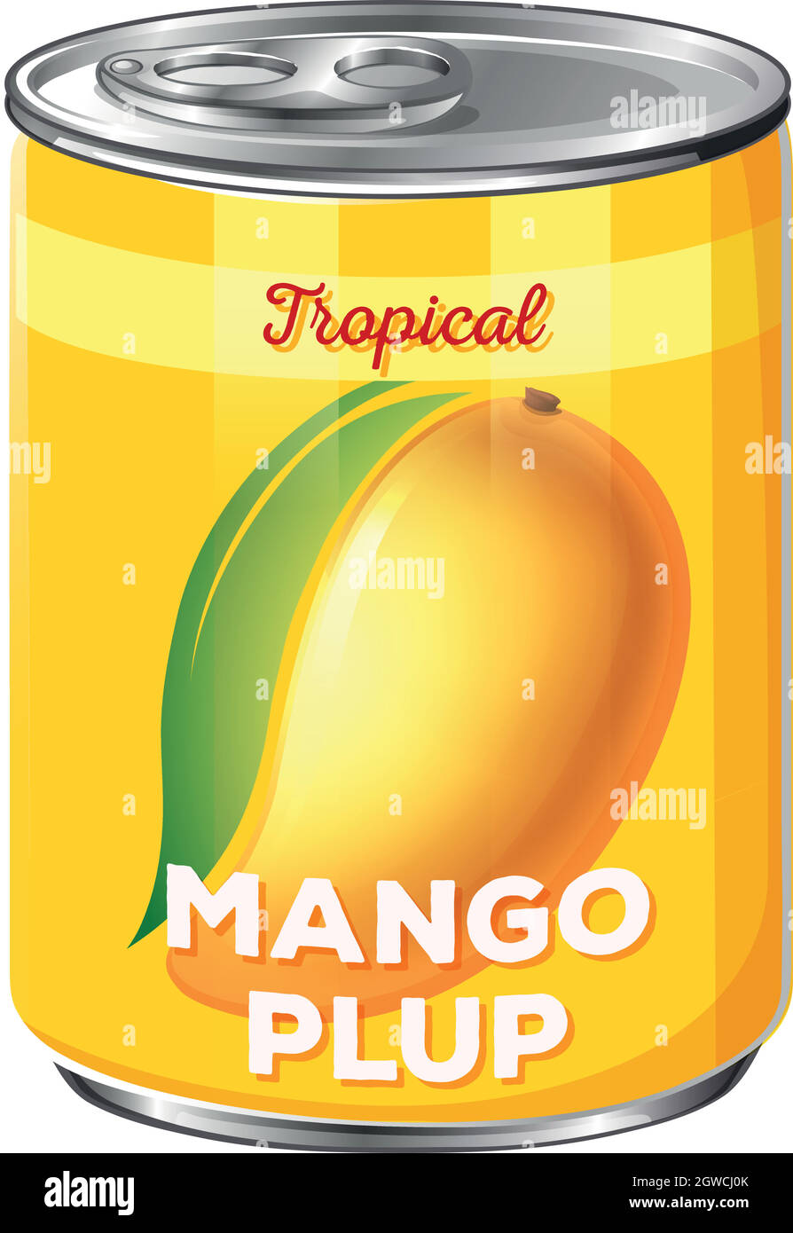 Can of tropical mango pulp Stock Vector Image & Art - Alamy