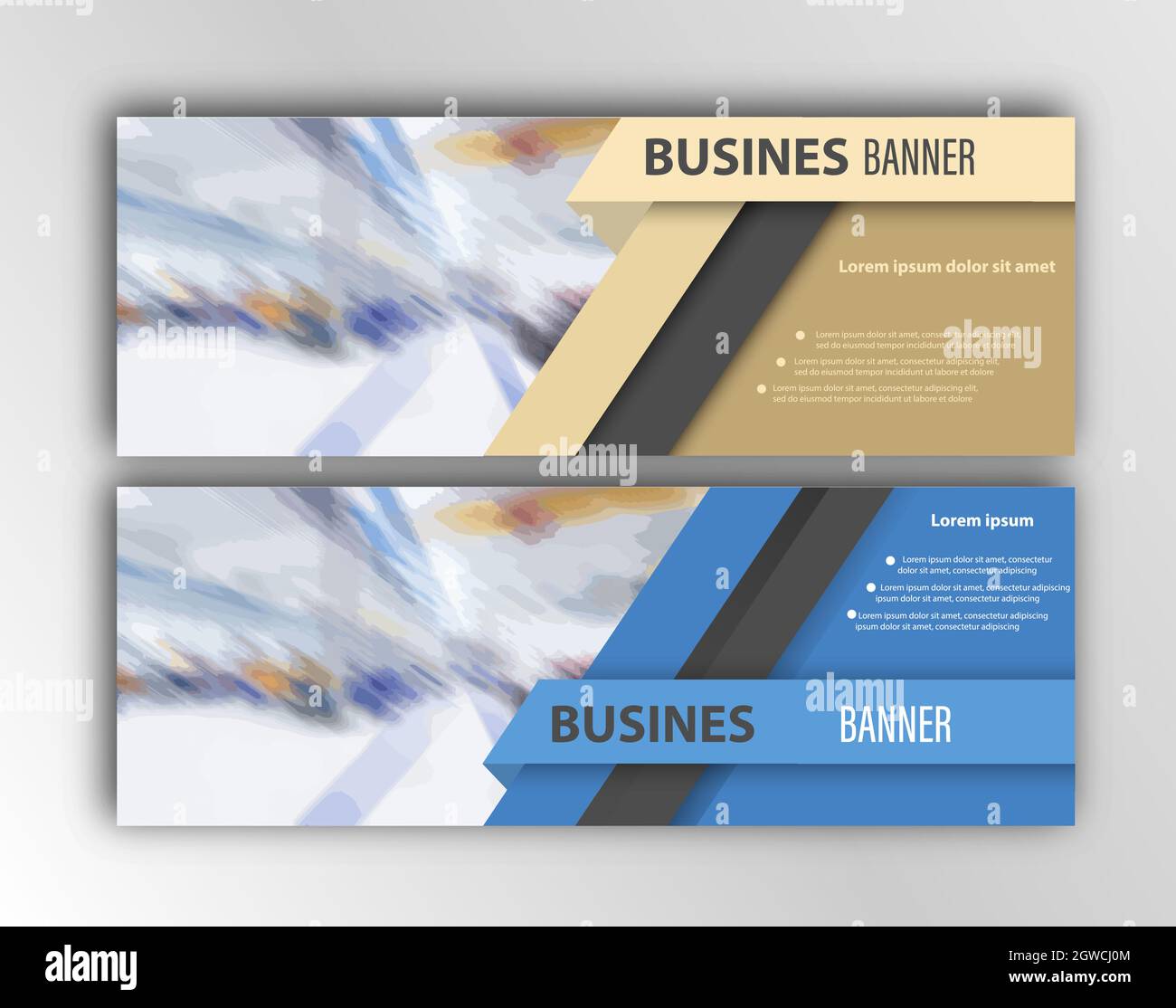 Abstract template for the design of a web banner with space for photos ...