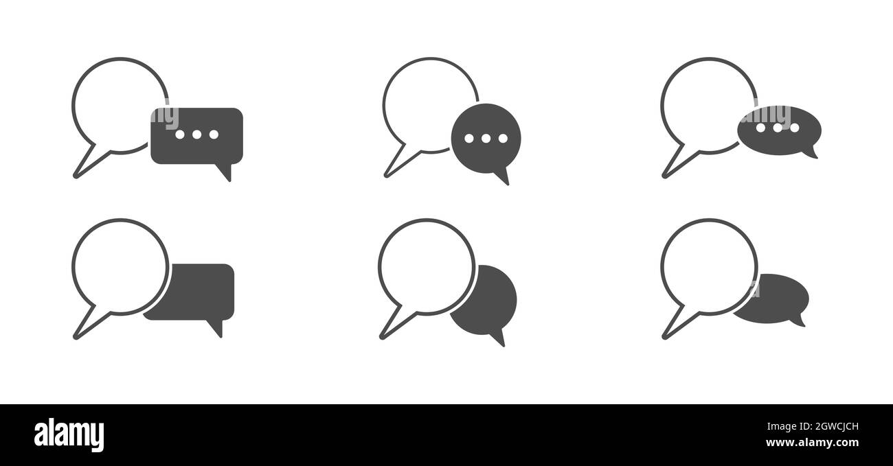 set of chat speech icons, a speech bubble. Flat design Stock Vector ...