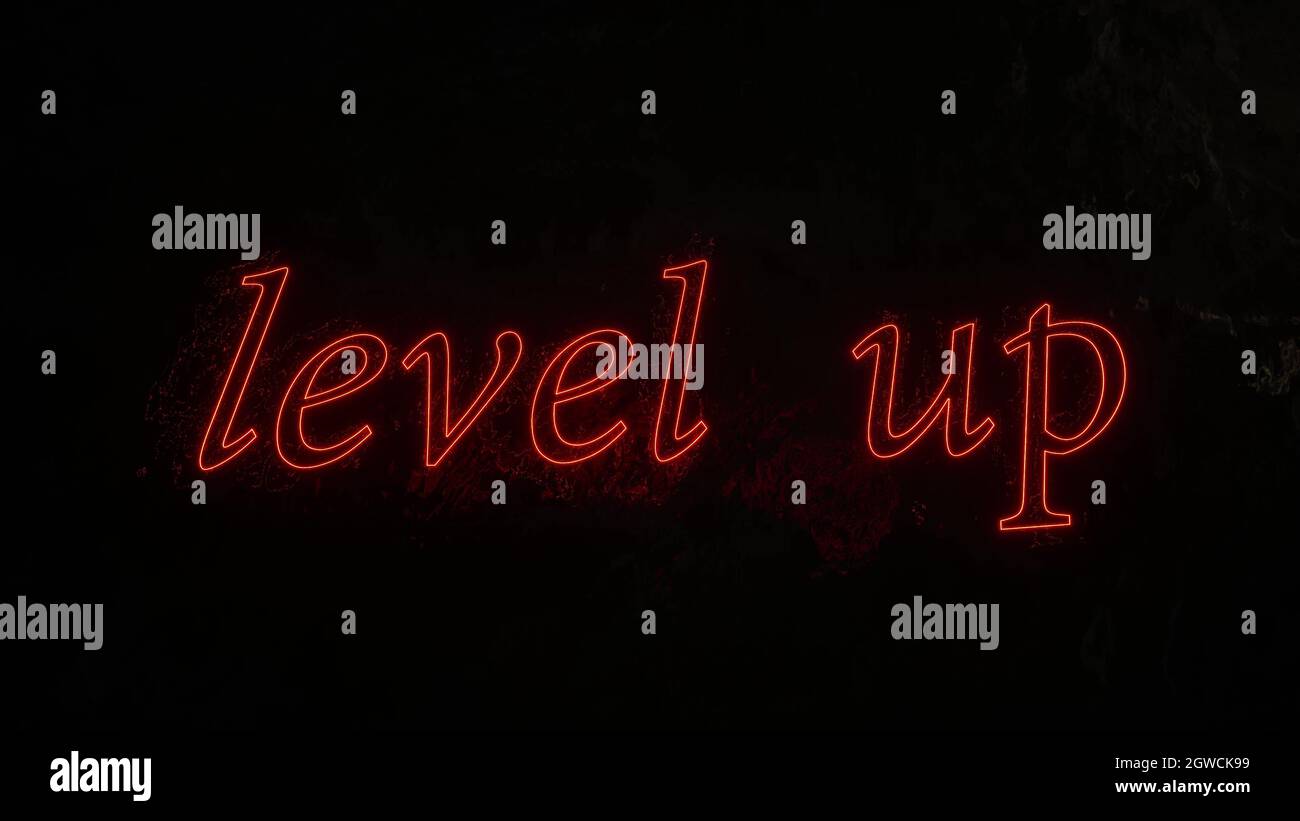 Glow Red level up for game design 3d style 3d render Stock Photo - Alamy