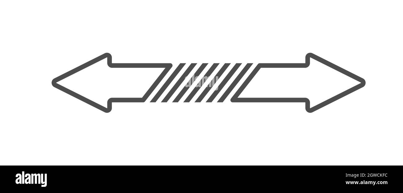 An arrow with two opposite directions. Two-way pointer. Flat style ...