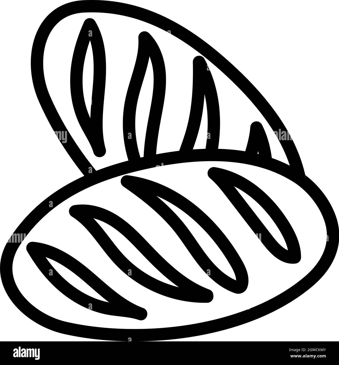 Black bread loaf icon isolated Black and White Stock Photos & Images ...