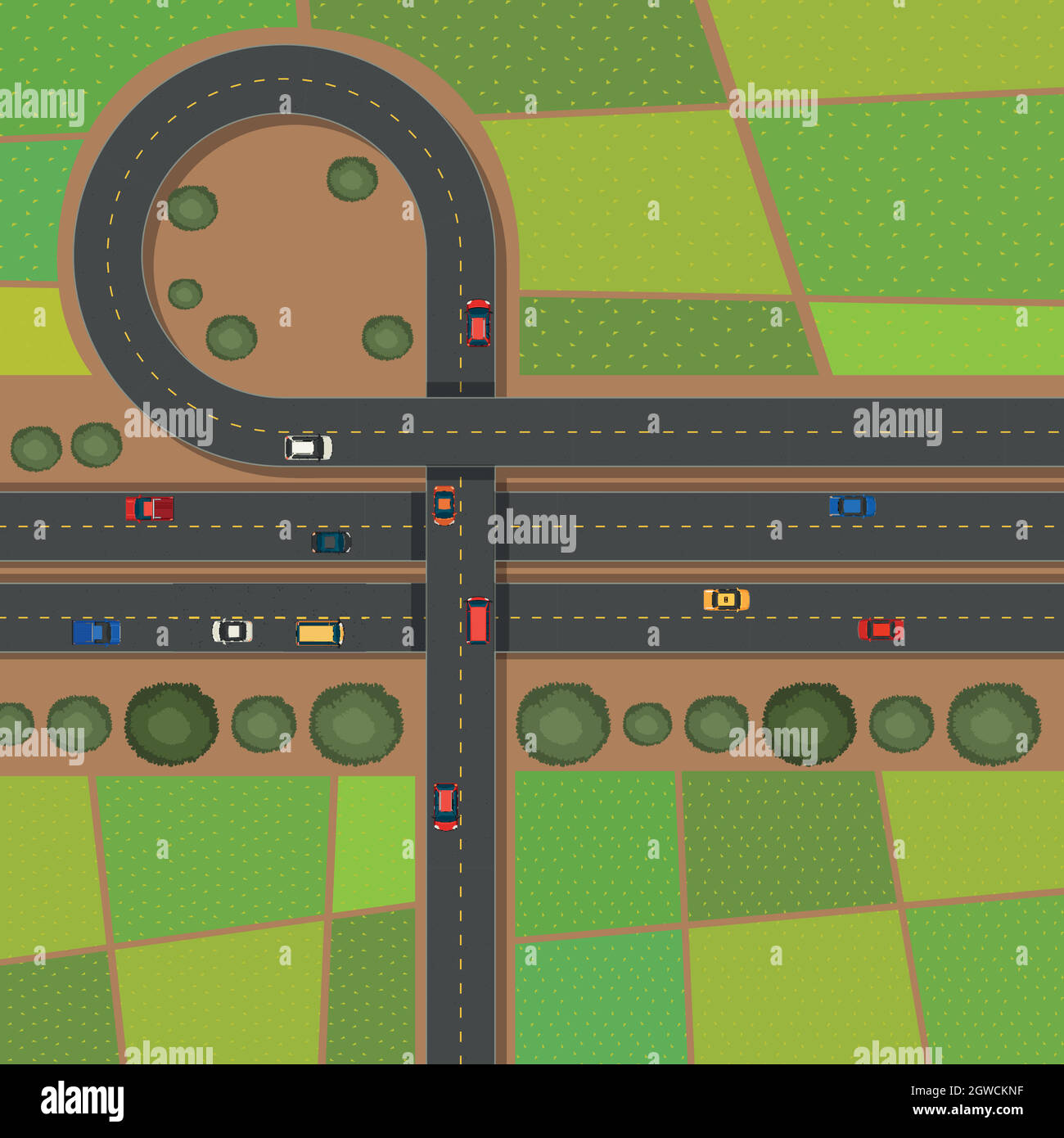 Traffic rural roads Stock Vector Images - Alamy