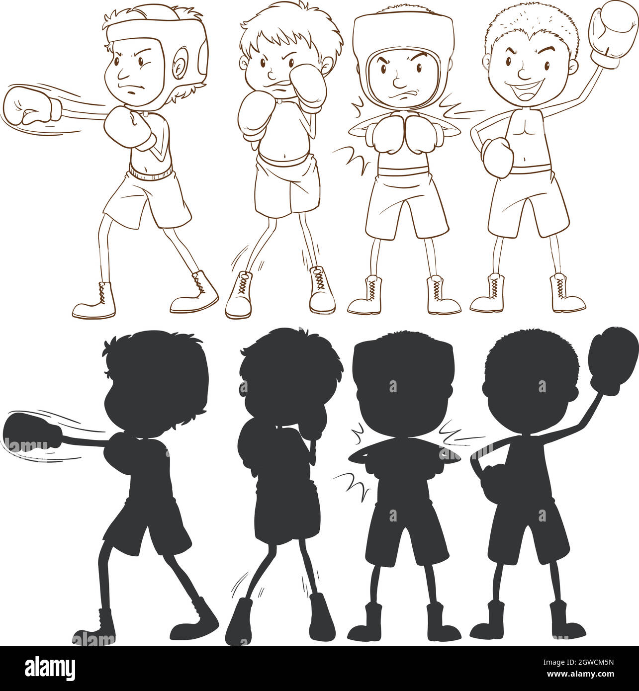 Set of boxer character Stock Vector Image & Art - Alamy