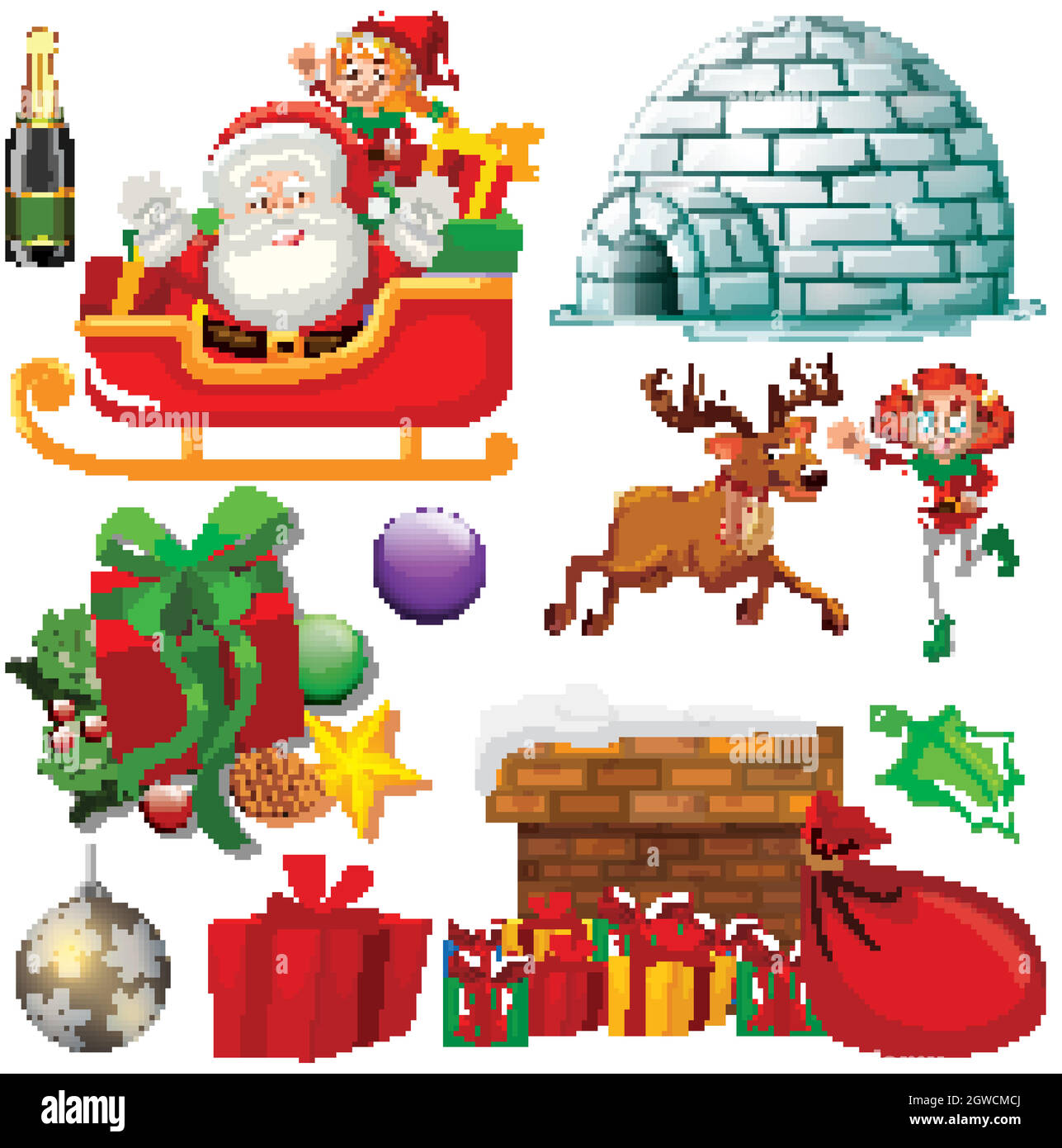 Christmas sleigh clipart Cut Out Stock Images & Pictures - Alamy