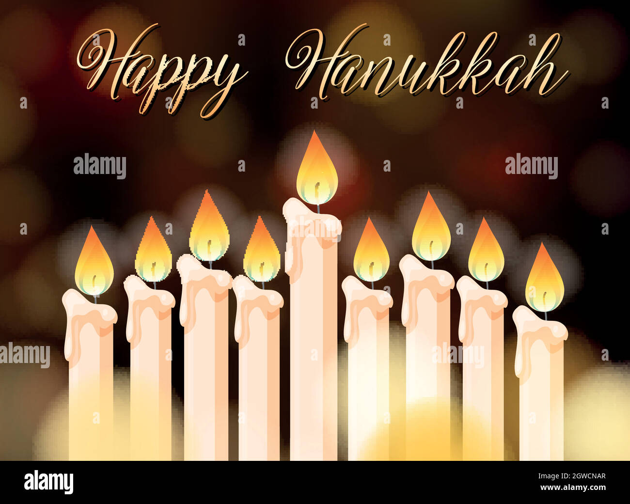 Happy Hanukkah poster design with candles Stock Vector Image & Art - Alamy
