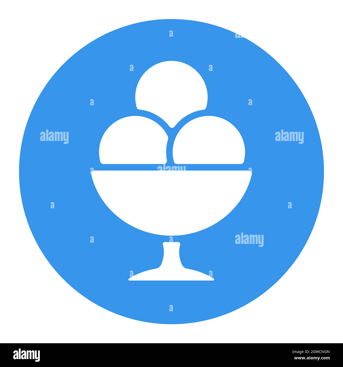 Ice-cream balls in bowl vector white glyph icon. Fastfood sign Stock ...