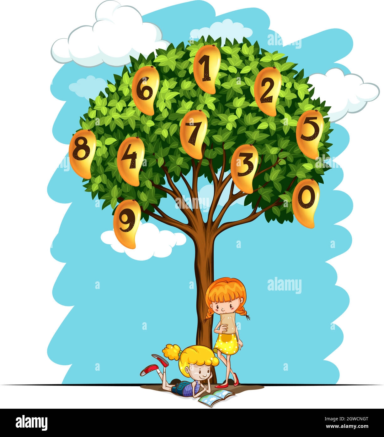 Numbers on mango tree Stock Vector Image & Art - Alamy