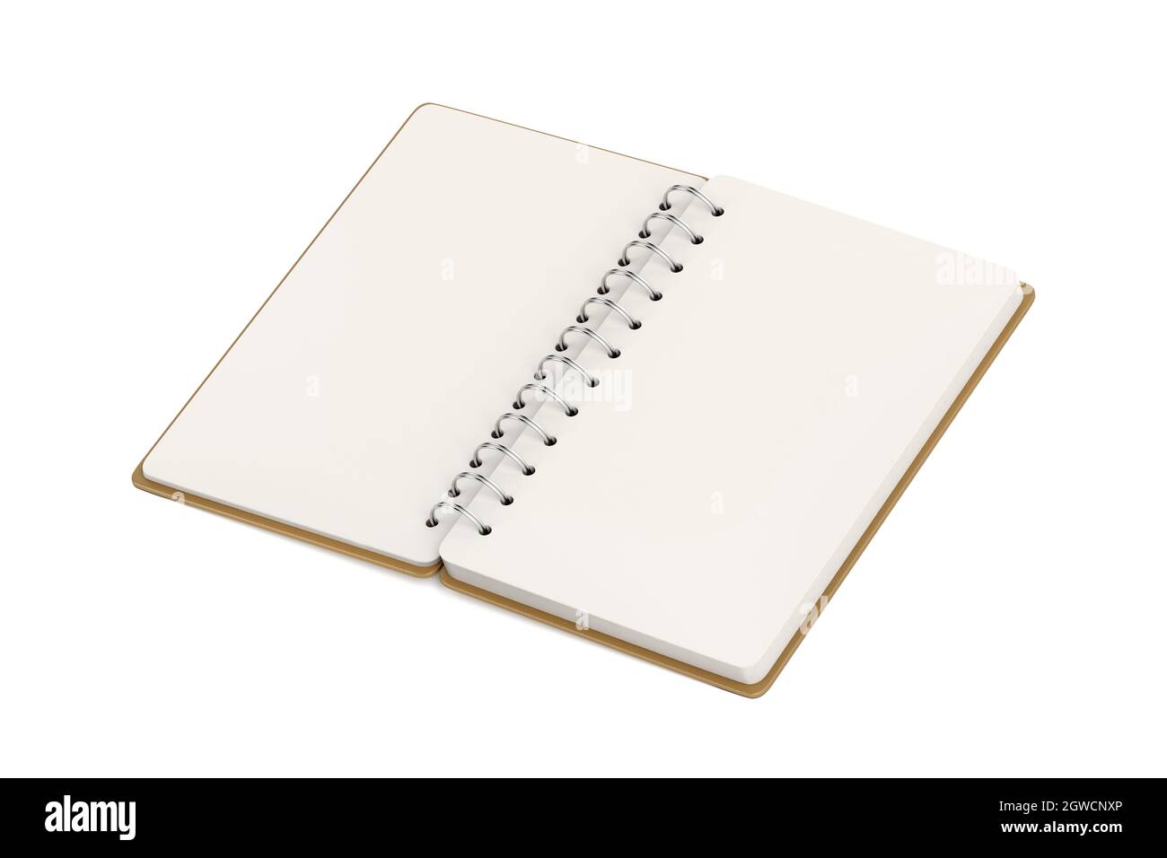 Blank spiral notebook on white background Stock Photo - Alamy