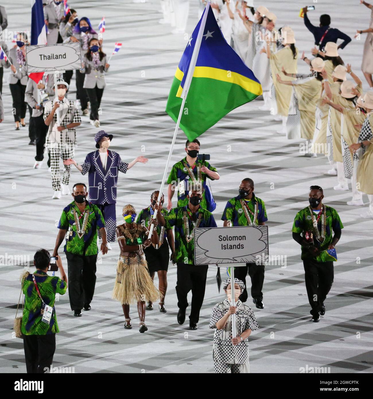 JULY 23rd, 2021 - TOKYO, JAPAN: Solomon Islands' flag bearers Sharon ...