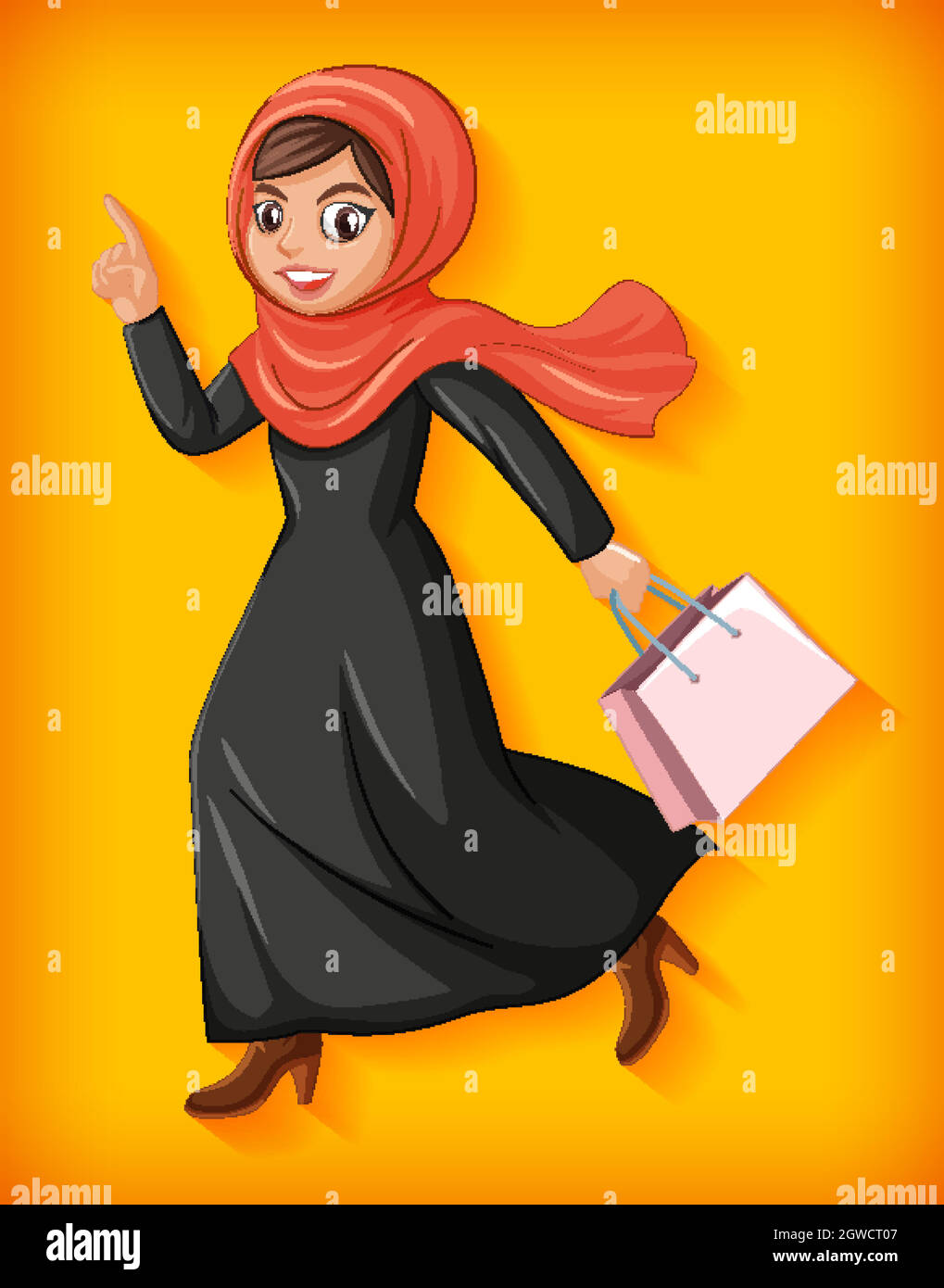 Beautiful arabic lady cartoon character Stock Vector Image & Art - Alamy