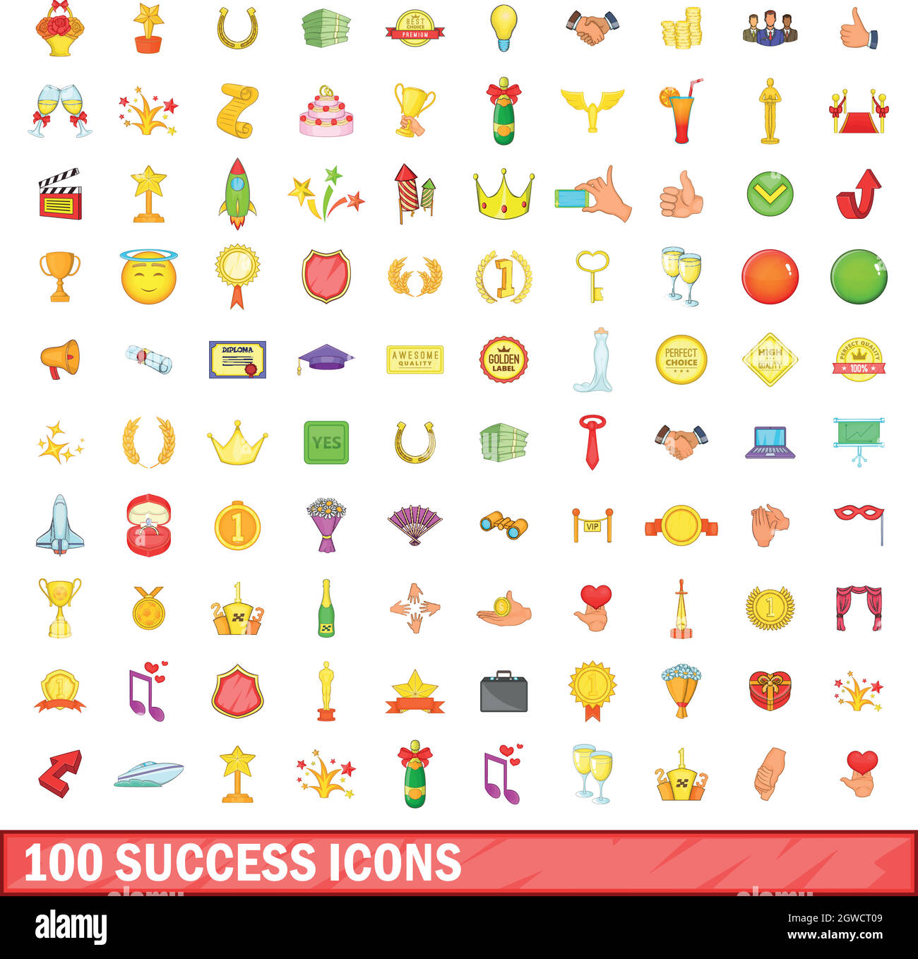 100 success icons set, cartoon style Stock Vector Image & Art - Alamy