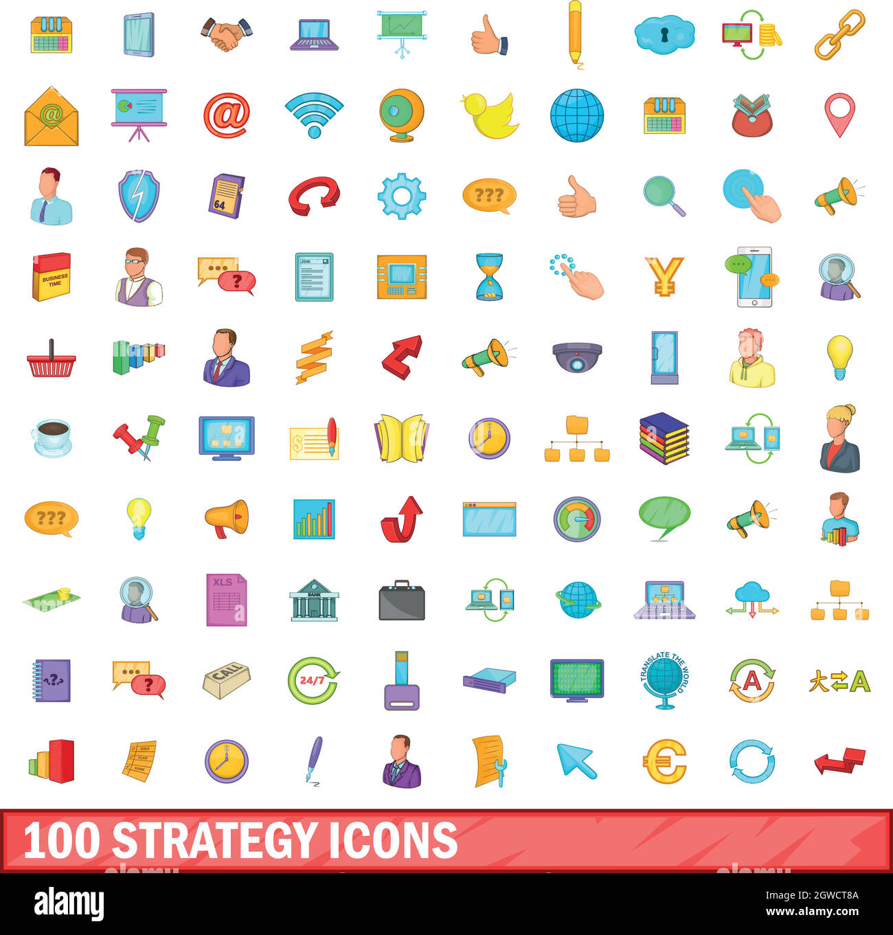 Marketing strategy cartoon web Stock Vector Images - Alamy