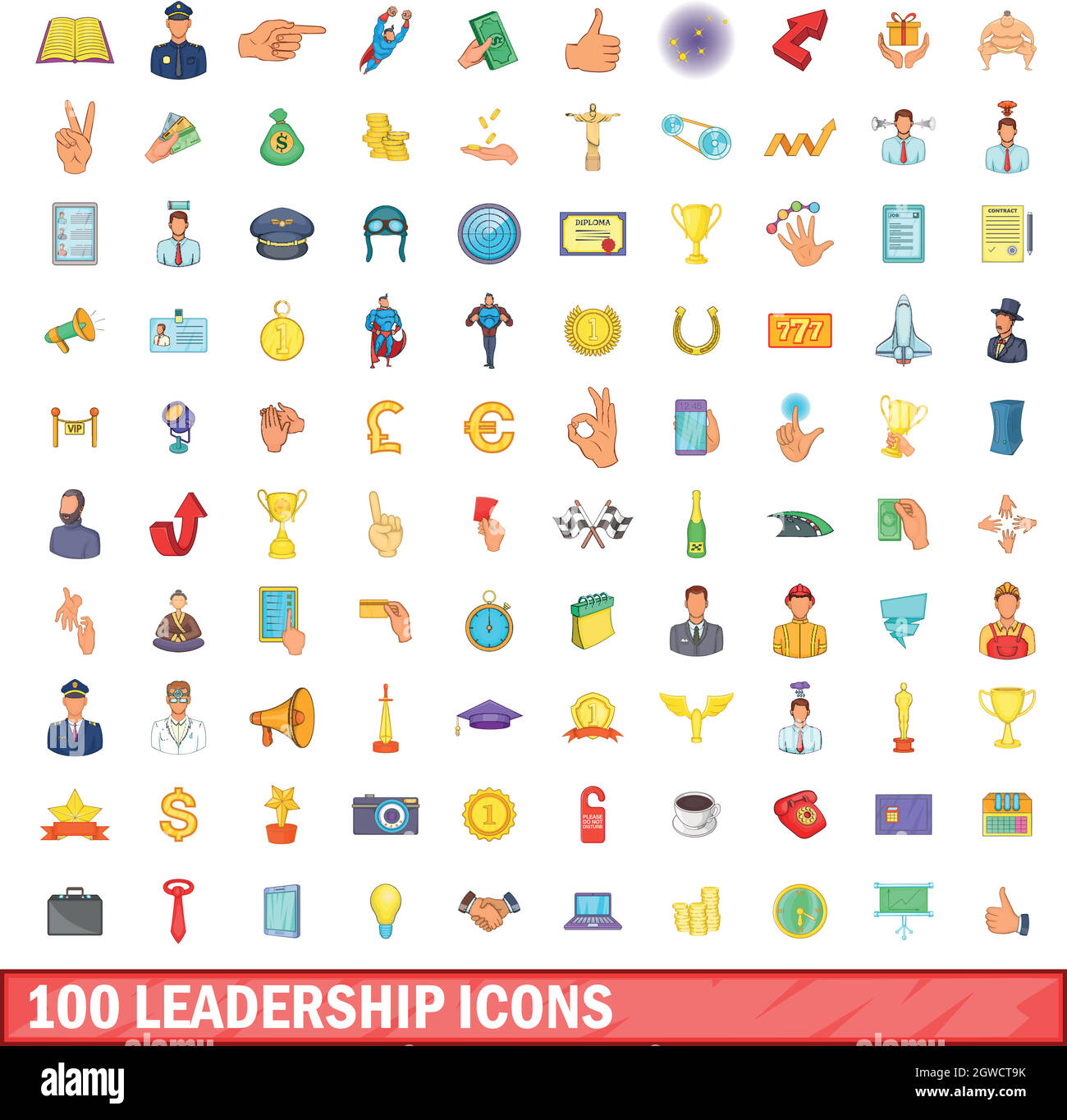 100 leadership icons set, cartoon style Stock Vector Image & Art - Alamy