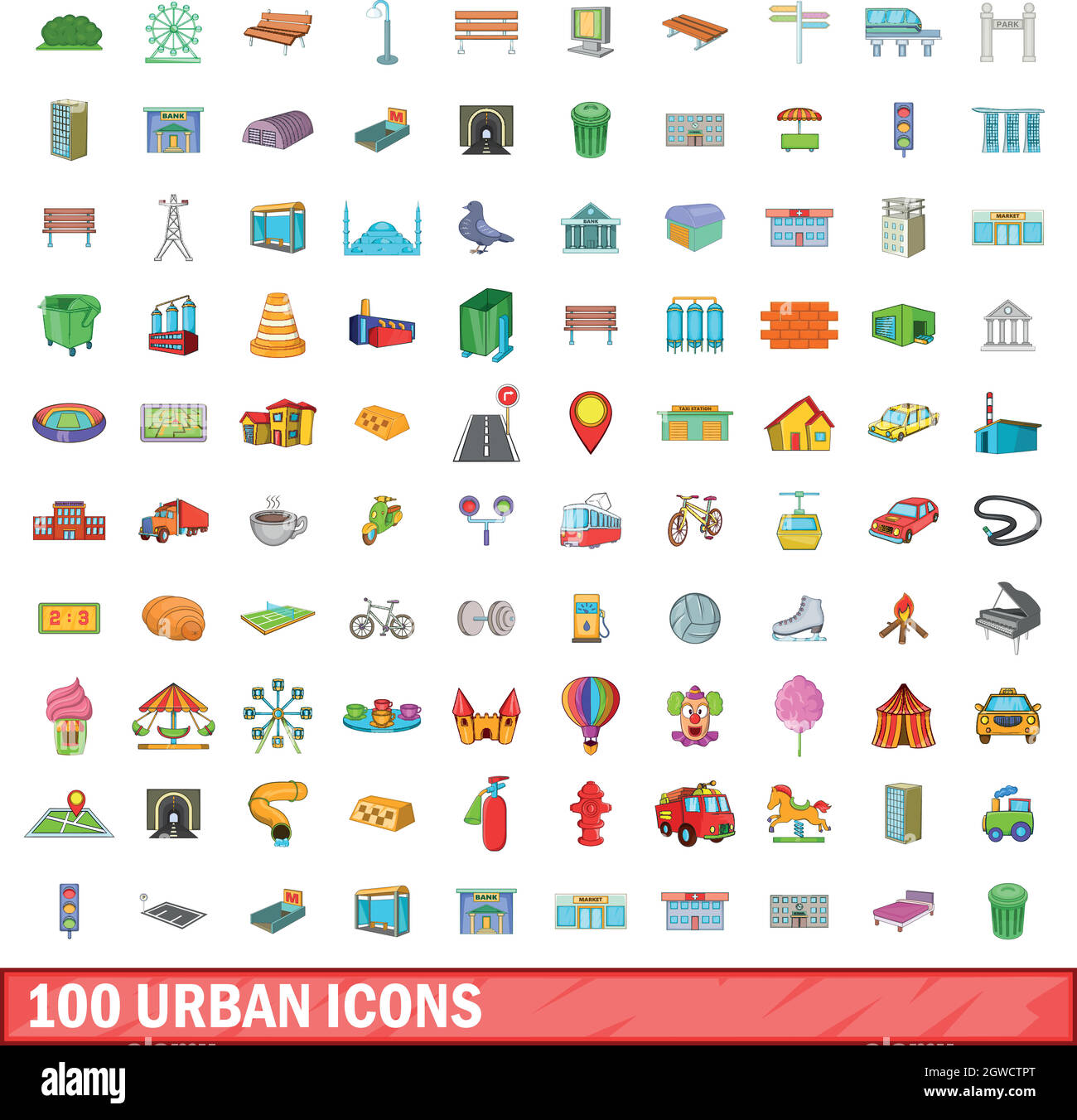 100 urban icons set, cartoon style Stock Vector Image & Art - Alamy 100 urban icons set, cartoon style Stock Vector Image & Art - Alamy