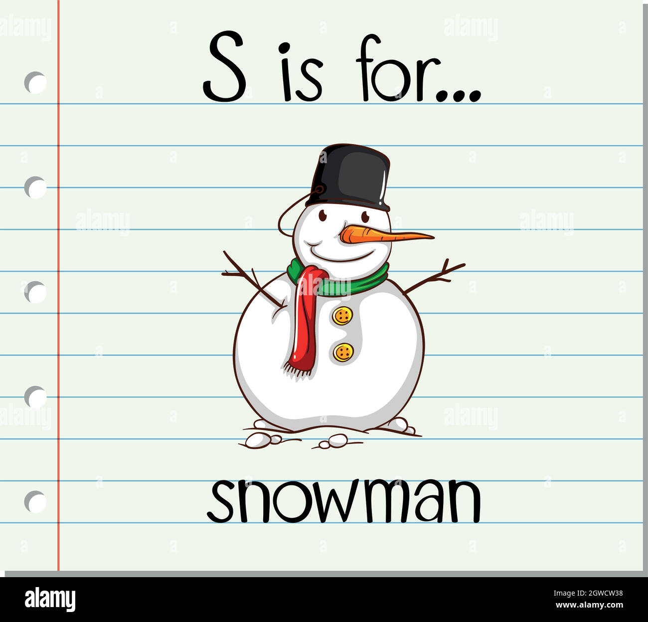 Flashcard letter S is for snowman Stock Vector Image & Art - Alamy