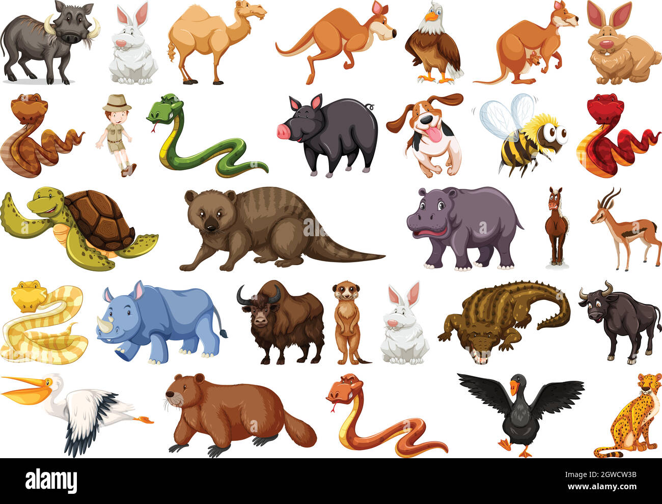 Set of wild animals Stock Vector Image & Art - Alamy