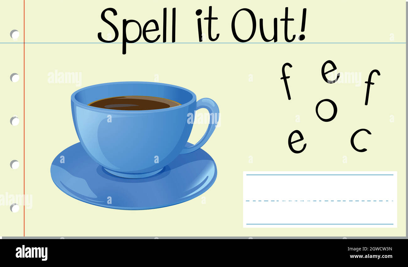 Spell english word coffee Stock Vector Image & Art - Alamy