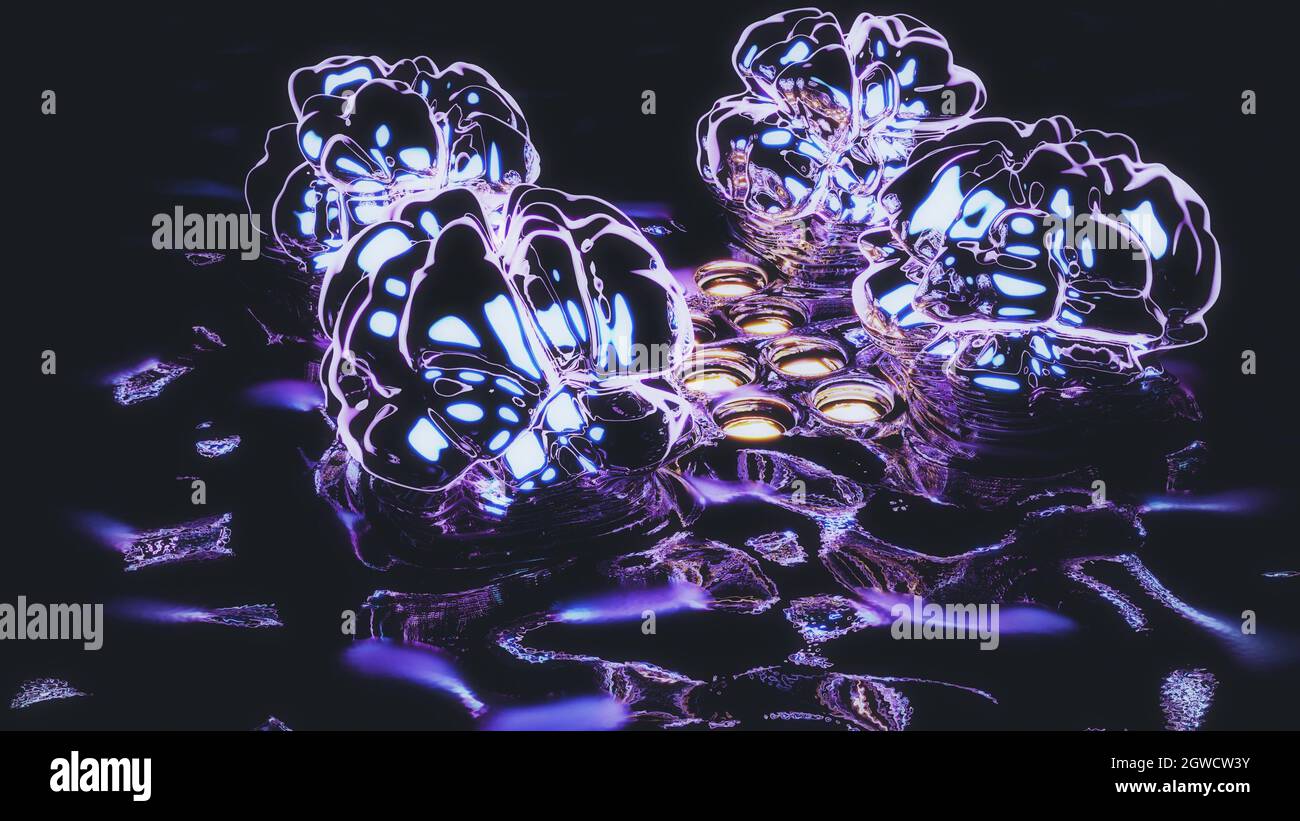 Curvy bubble with light reflections 4K UHD 3d illustration Stock Photo ...