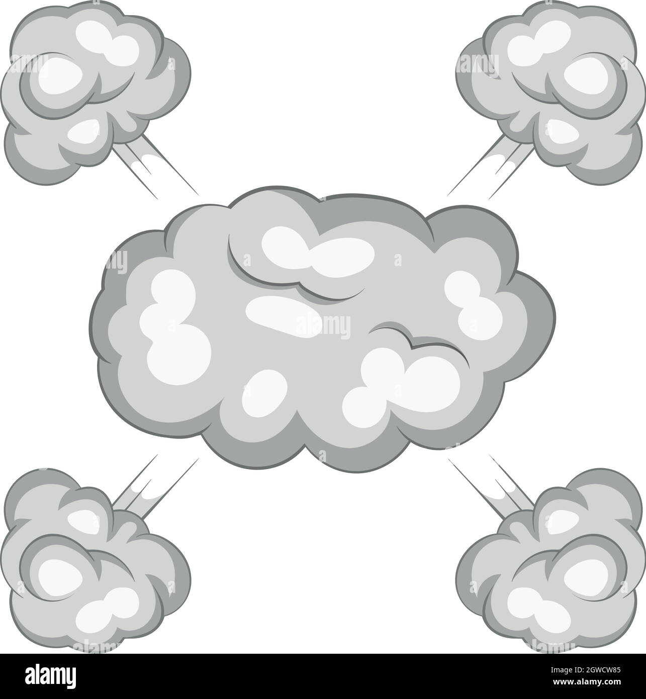 Cartoon Explosion Cloud Explosion Cartoon. Energy Blast, Smoke Cloud,