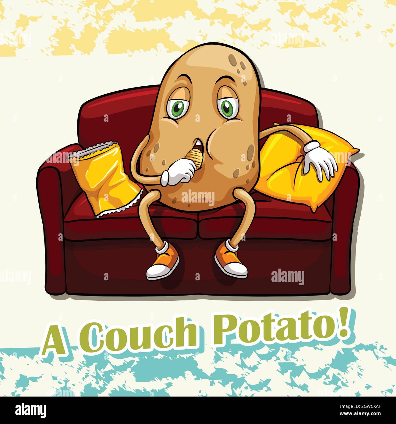 English idiom couch potato Stock Vector Image & Art - Alamy