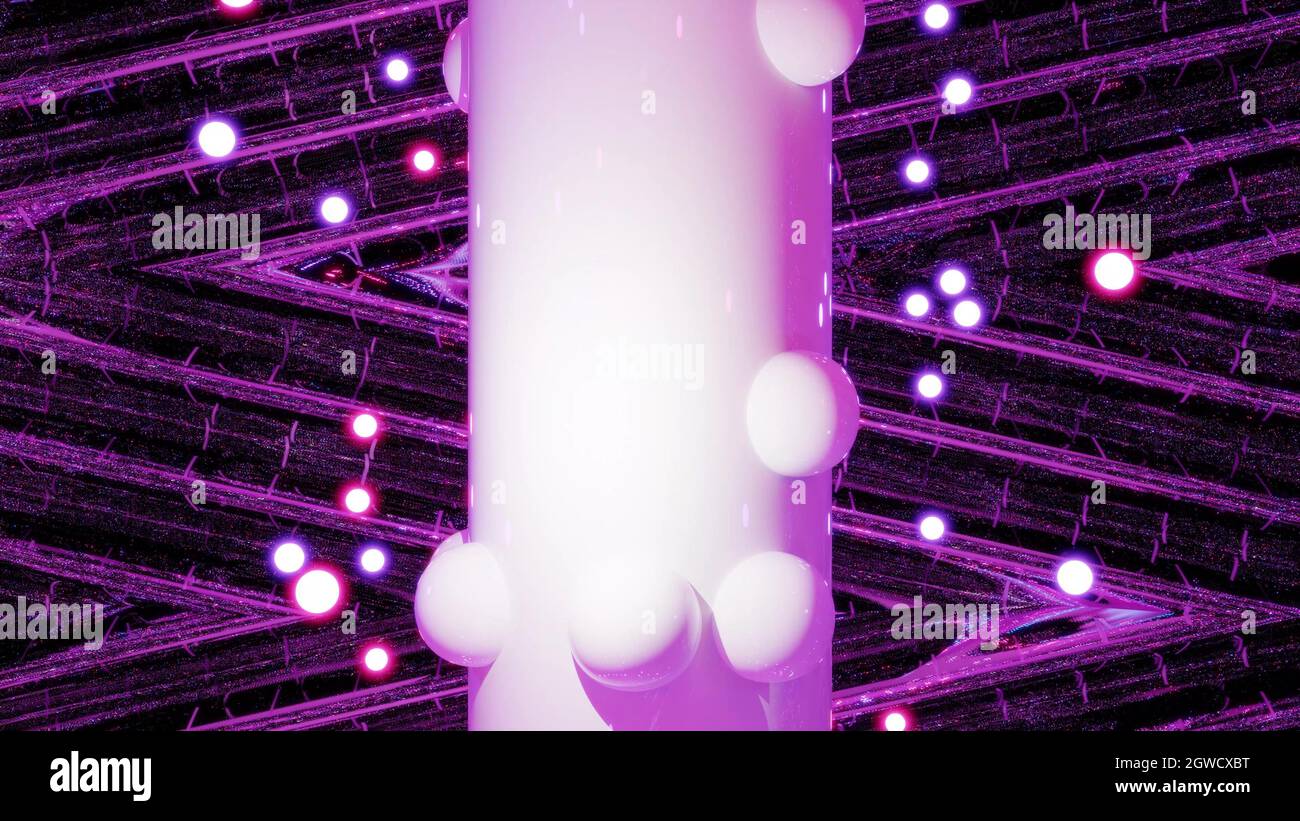 Neon lights and pipe background 4K UHD 3d illustration Stock Photo - Alamy