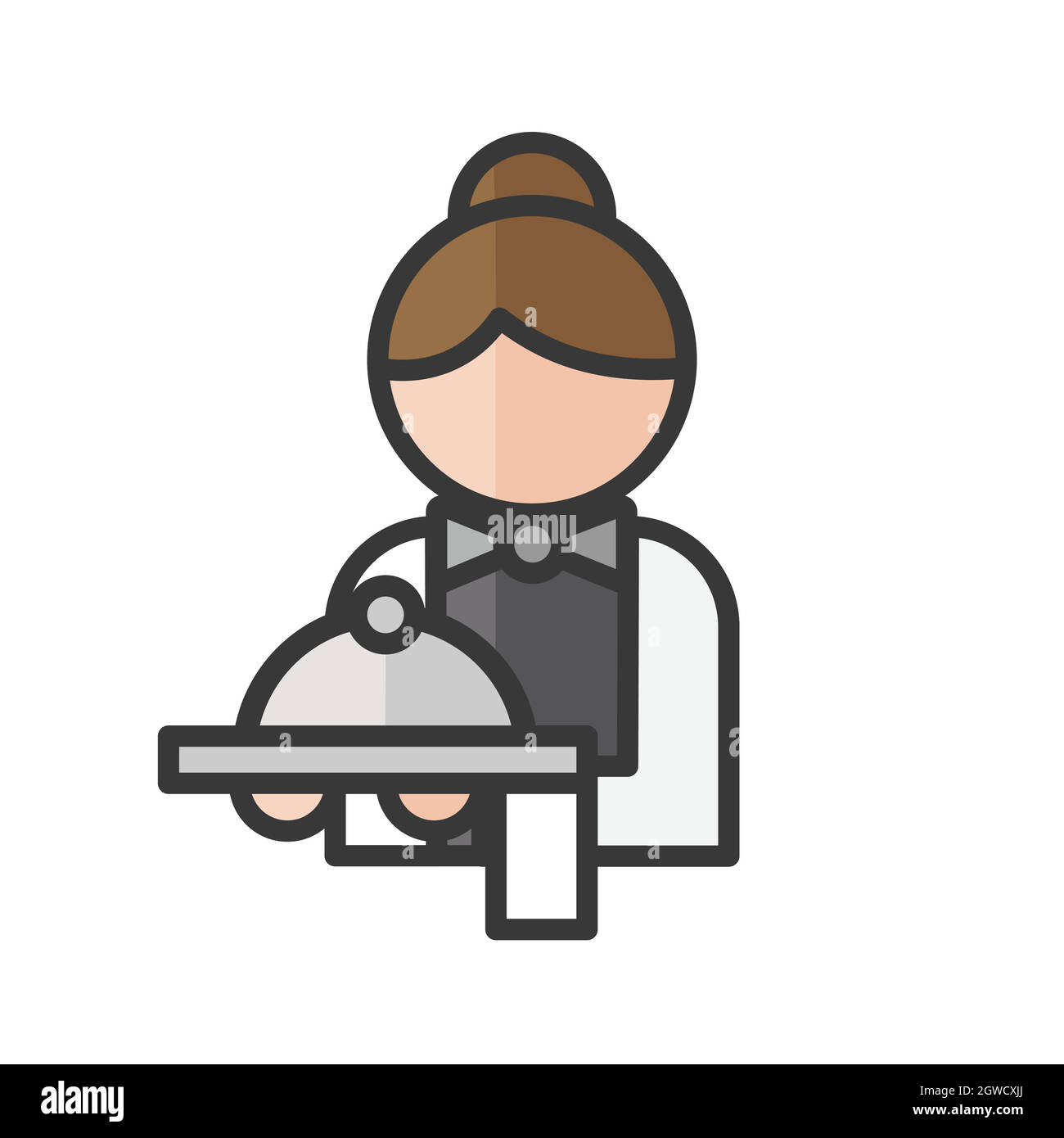 Female waiter avatar. Restaurant services character. Profile user ...
