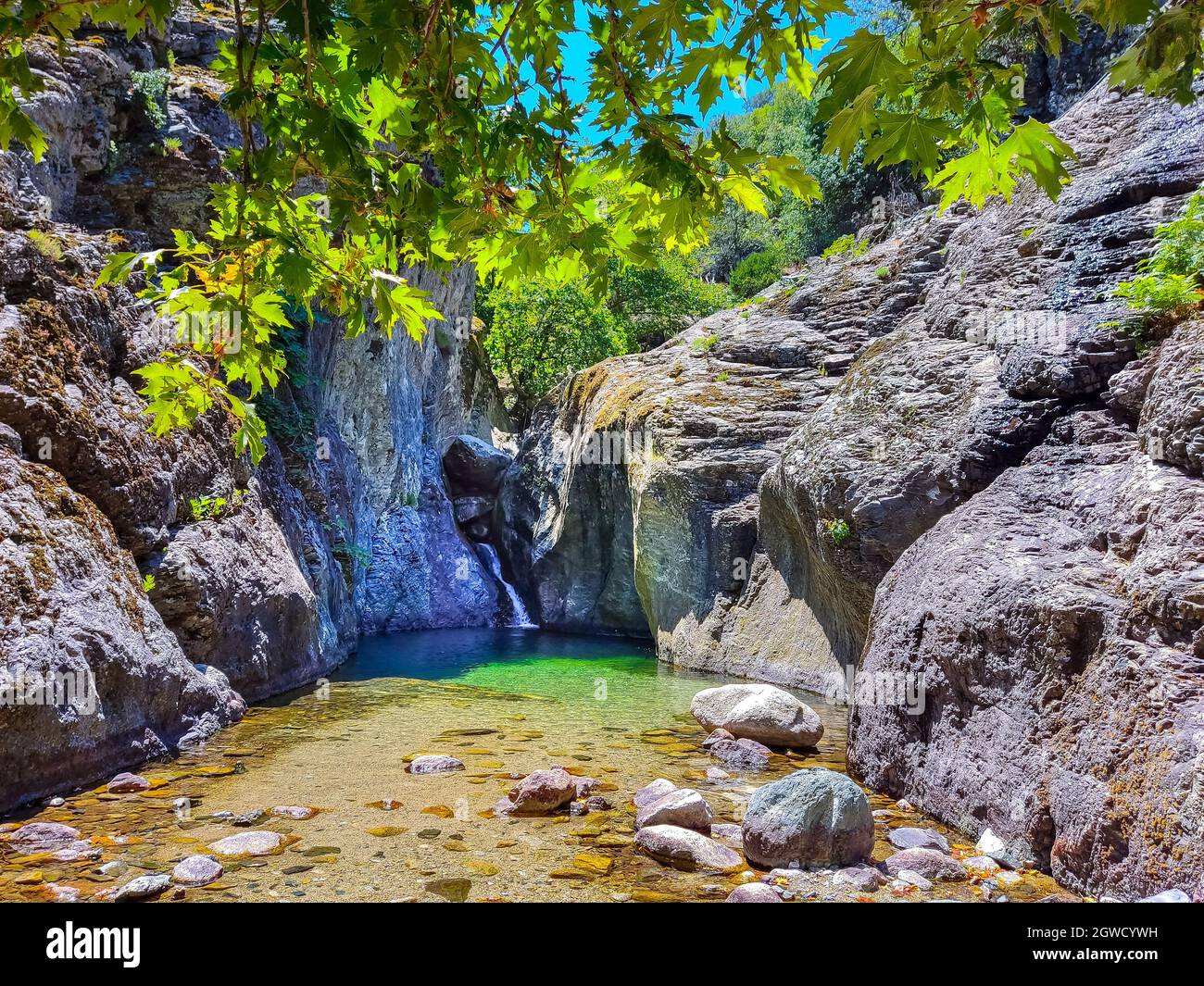 Vathres are small water natural pools with waterfalls along the ...