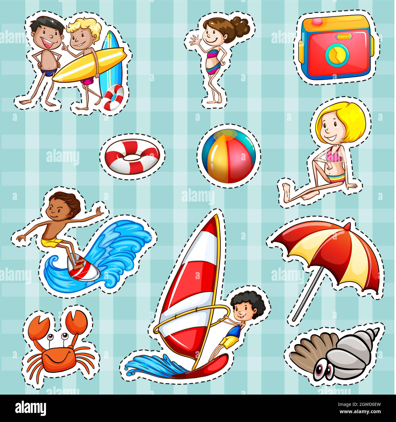 Sticker design for tourists at sea Stock Vector Image & Art - Alamy