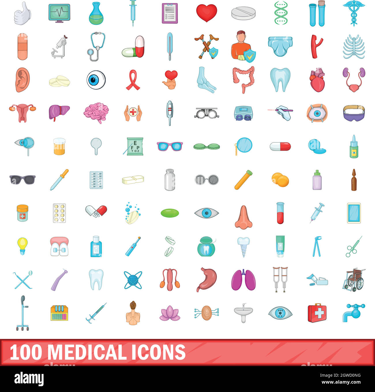 Diagnosis icons set cartoon Stock Vector Images - Alamy